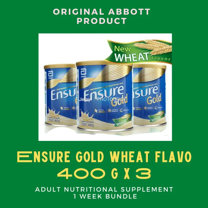 Ensure Gold HMB Wheat Flavor 400 g x 3 ( 1 week bundle) 1 week supply adult nutritional food ...