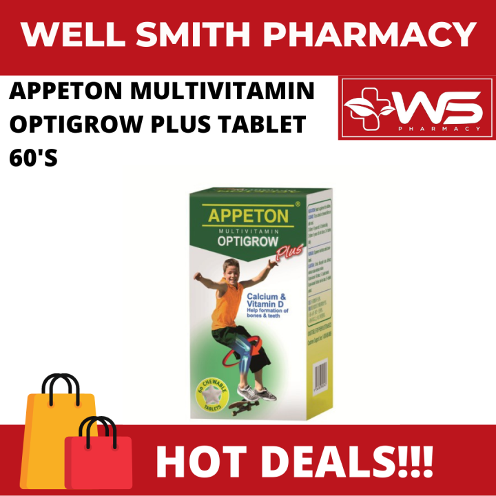 APPETON MULTI VITAMIN OPTIGROW PLUS TABLET 60'S | Lazada