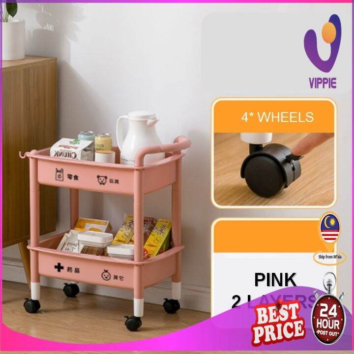 VIPPIE Multi-layer Kitchen Trolley Rack Removable Baby Toy Storage Rack ...