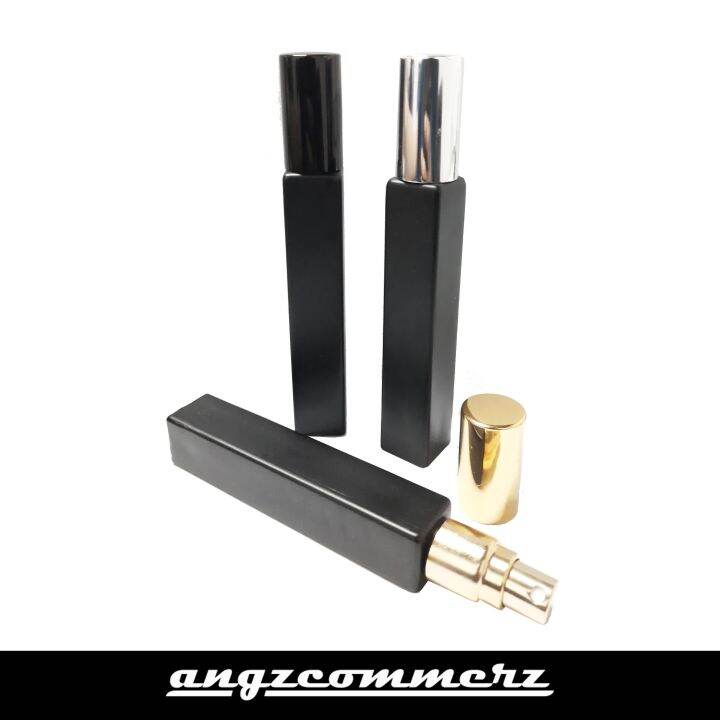Botol Parfum Kotak Hitam Square Glass Bottle Spray On 10ml | Lazada ...