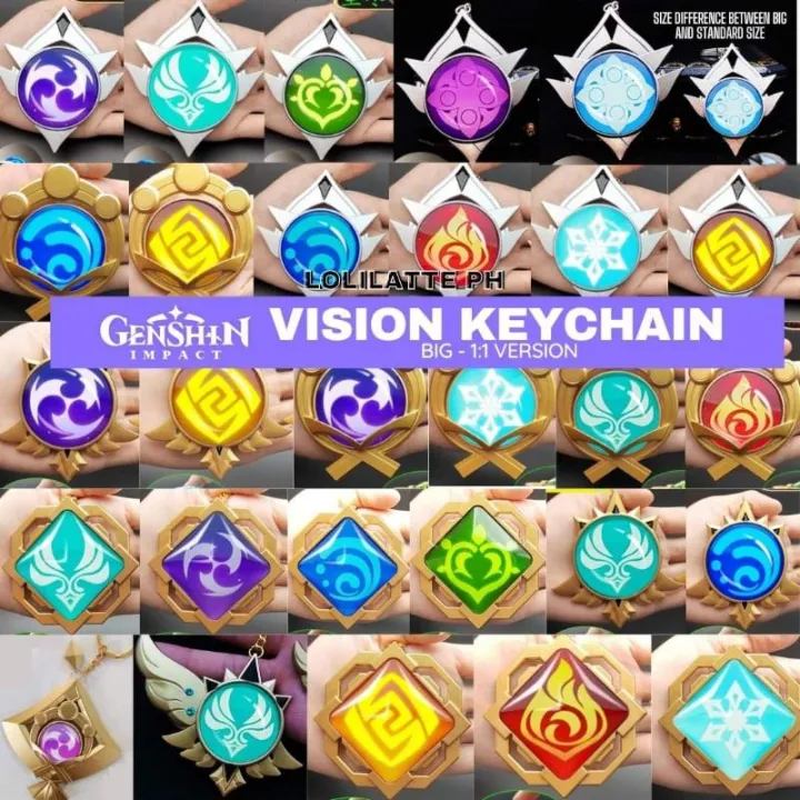 genshin impact vision keychain big version 1:1 scale cosplay | Lazada PH