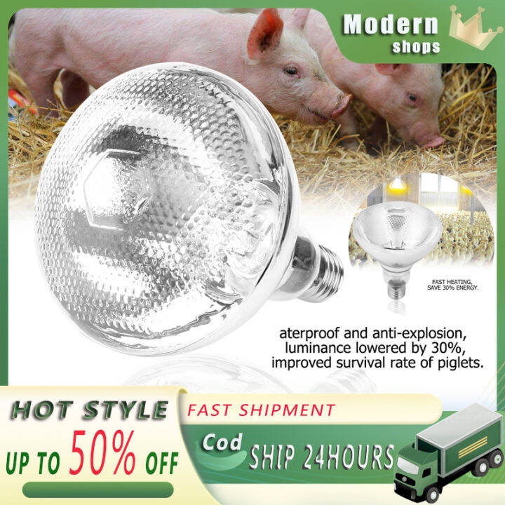 Heat LAMP Bulb for animals 100 watts Infrared for Livestock pigs ...