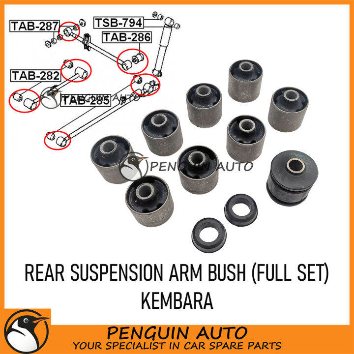 PERODUA KEMBARA REAR SUSPENSION ARM BUSH FULL SET | Lazada