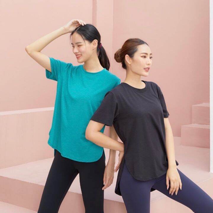 Penny Activewear เสื้อออกกำลังกาย แขนสั้น Gwen Top ตัวยาว คลุมสะโพก ปิดสะโพกมิด ใส่ทับบรา เสื้อ ...