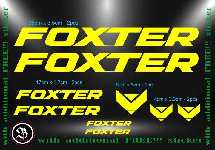 (wellsunny6)FOXTER bike decals/sticker(color: yellow glossy) - 1set ...