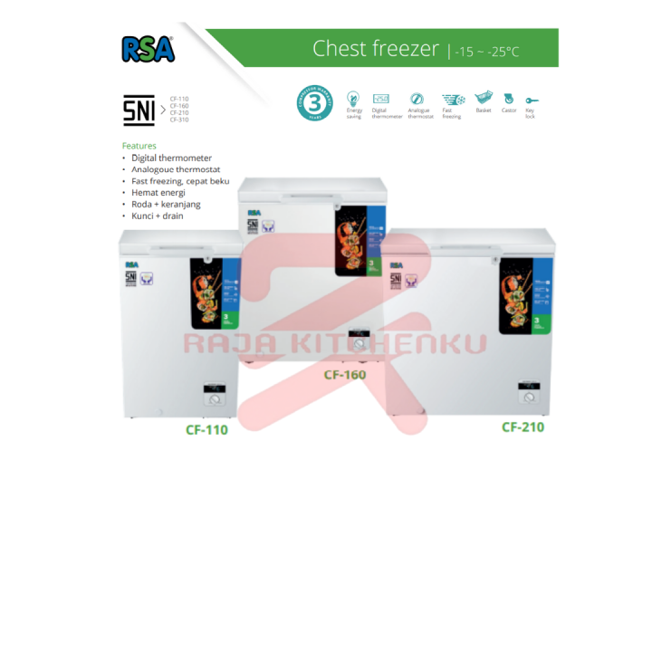 RSA CHEST FREEZER CF-210 - CF 210 | Lazada Indonesia