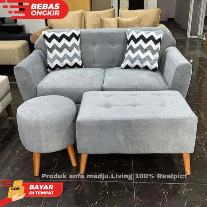 Sofa Retro 2 Seat Bernuansa Klasik & Minimalis | Canvas - Bludru. Sofa ...