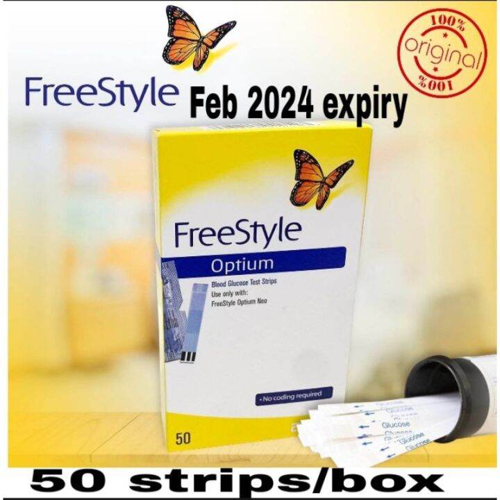Freestyle Optium Glucose Test Strips 50s (1box) 100% Original | Lazada PH