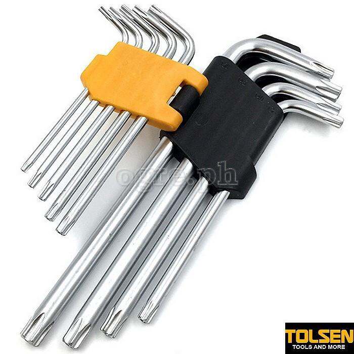 Tolsen 20056 9pcs Long Arm Torx Hex Key Set (T10-T50) | Lazada PH