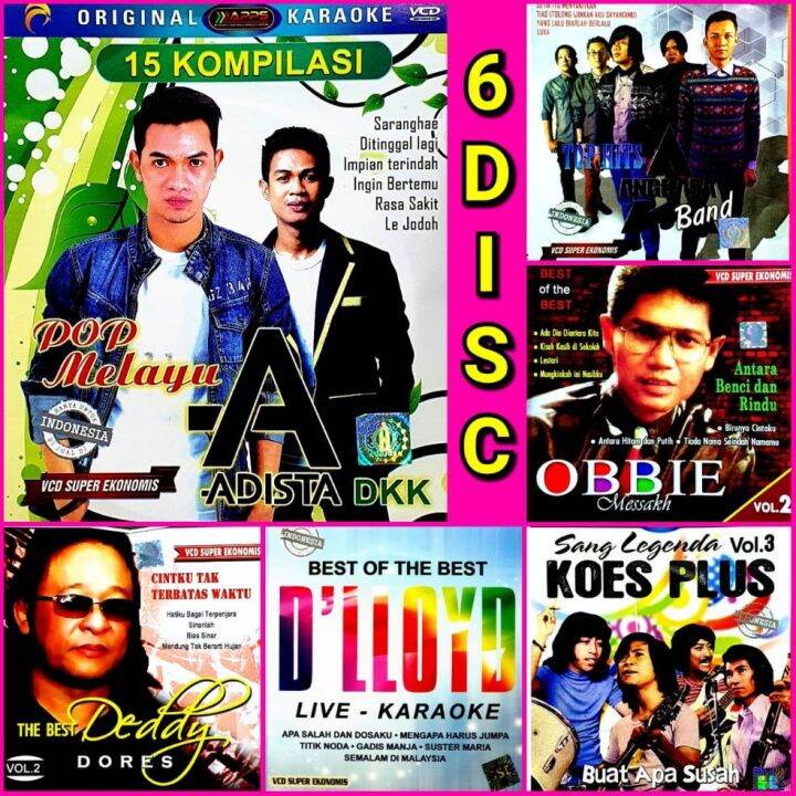 KASET VCD ORIGINAL VIDEO MUSIK LAGU KARAOKE POP INDONESIA TERLARIS 6 DISC LENGKAP-DVD PLAYER ...