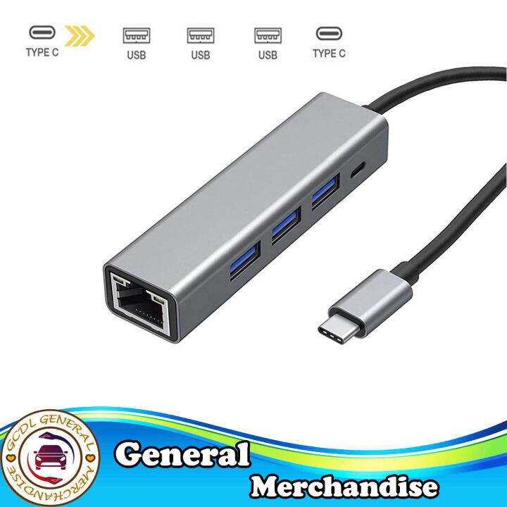 USB 3.0 to Ethernet Adapter 5 in 1 Multiport Hub with Gigabit Ethernet ...