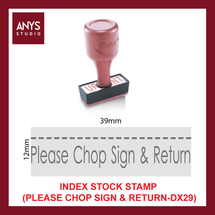 INDEX STOCK STAMP DX29 (PLEASE CHOP SIGN & RETURN) RED RUBBER | Lazada