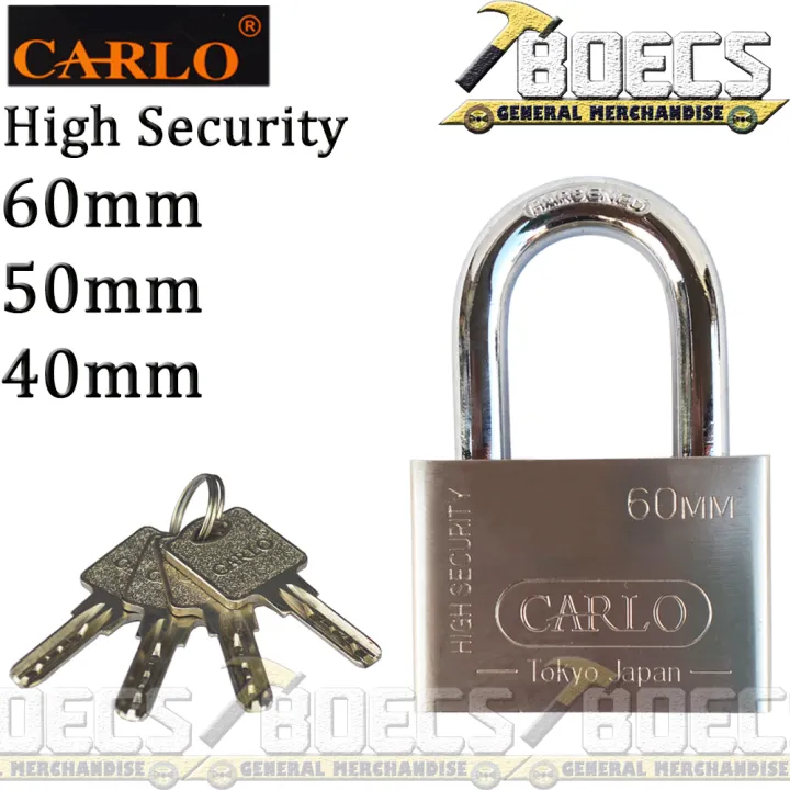 CARLO Padlock Heavy Duty Pad Lock with 4 keys Short Shackle (1pc ...