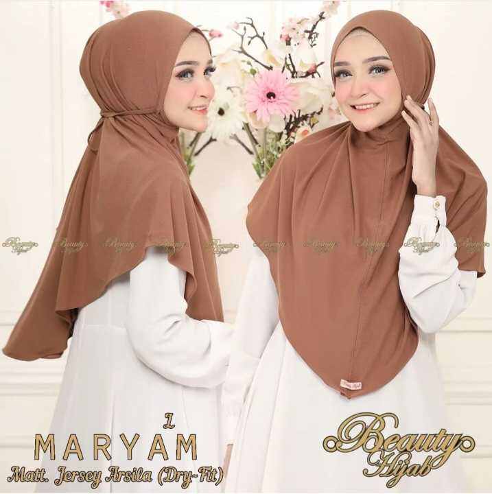 BERGO MARYAM SIZE L BEAUTY HIJAB BAHAN JERSEY ARSILA DRYFIT PREMIUM JILBAB TERBARU IKKA MEMEI ...