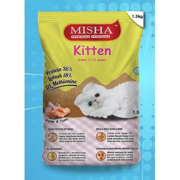 1.5kg MISHA Kitten Cat Food Chicken & Tuna | Lazada
