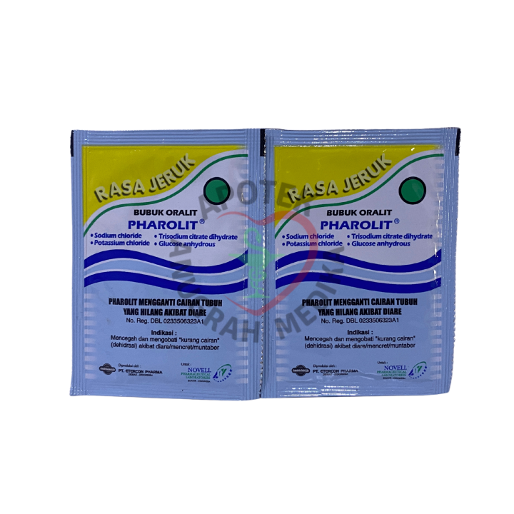 Pharolit Bubuk Oralit Rasa Jeruk Sachet - Pengganti Cairan Tubuh ...
