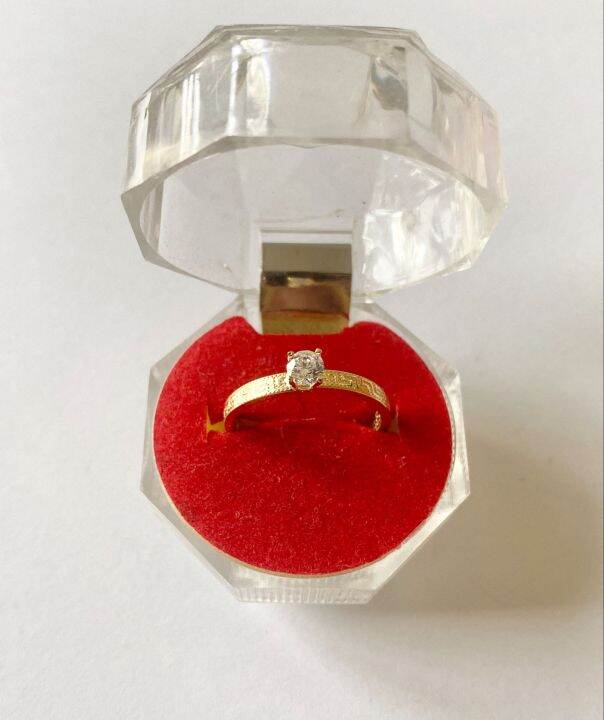 Pawnable 18K Saudi Gold Russian Diamond Inspired Hollow Ring (New) | Lazada PH