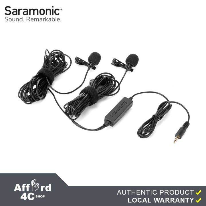 Saramonic LavMicro 2M 2-Person Omni Lavalier Mic with 3.5mm TRS/TRRS ...