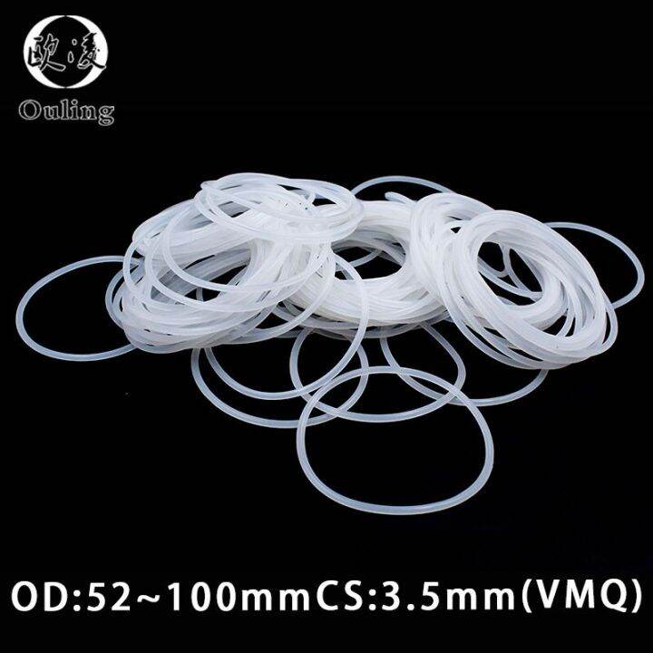 1 Pc Lot White Silicone Rubber Ring Vmq O Ring Cs 3 5mm Od 52 55 60