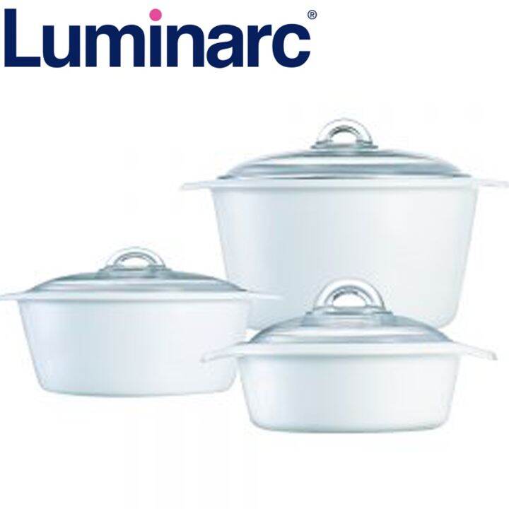 Luminarc Blooming 1000ML + 3000ML + 5000ML White Vitroline Ceramic ...