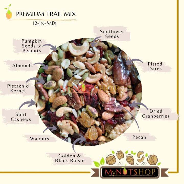 PREMIUM TRAIL MIX I Nuts mix of roasted nuts dried fruits and seeds by ...
