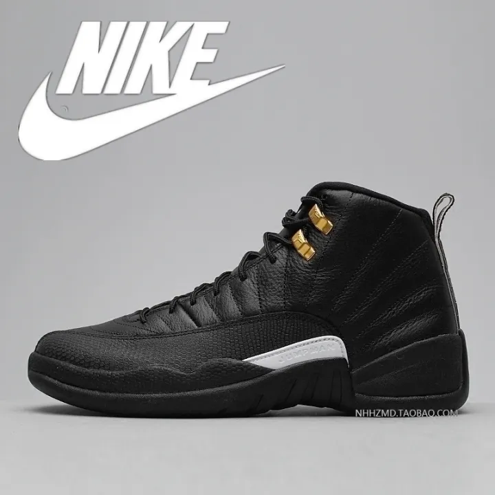 The 12th generation men's high-top basketball shoes black gold รองเท้า ...