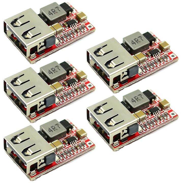 5 Pcs DC-DC Buck Converter Car USB Charger Module 6-24V 12V 24V to 5V ...