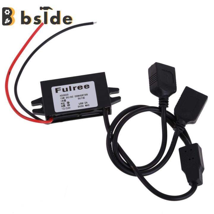 Single/Dual USB 12V 24V ถึง5V DC/DC Step-Down Power Adapter Converter ...