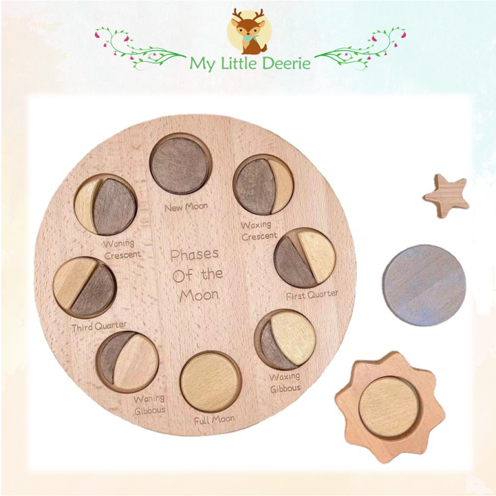 Wooden Moon Phases Early Learning Educational Montessori Children Kids ...