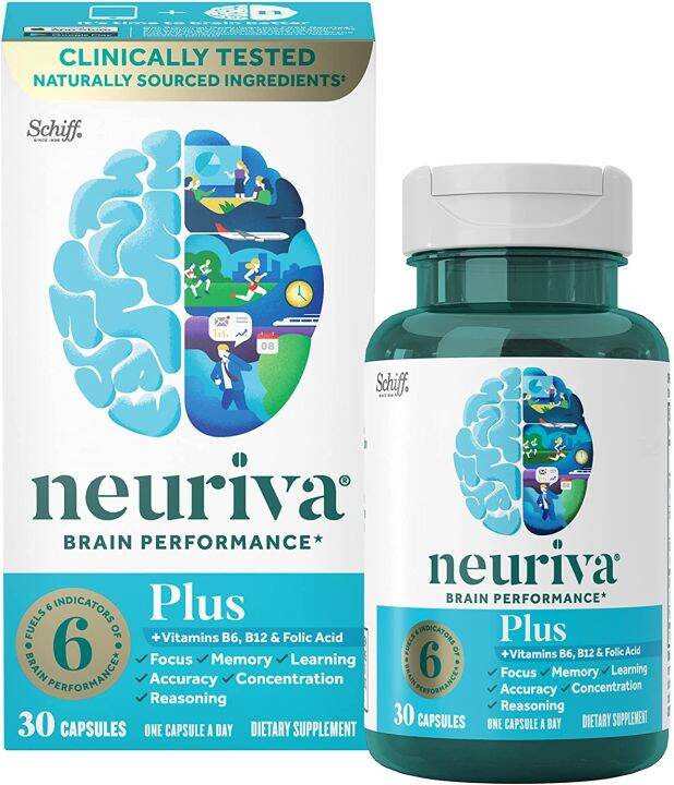 Neuriva Nootropic Brain Support Supplement - Plus Capsules (30 Count in a Box ...