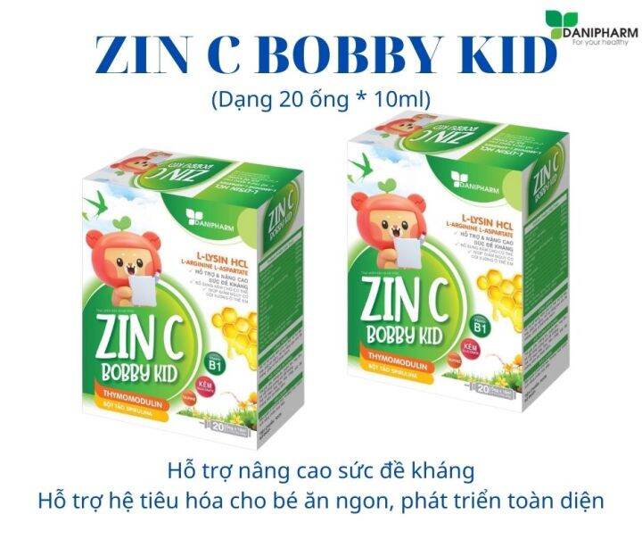 Kẽm cho bé ZIN C BOBBY KID ( 20 ống*10ml), bổ sung Kẽm, Lysine, DHA ...