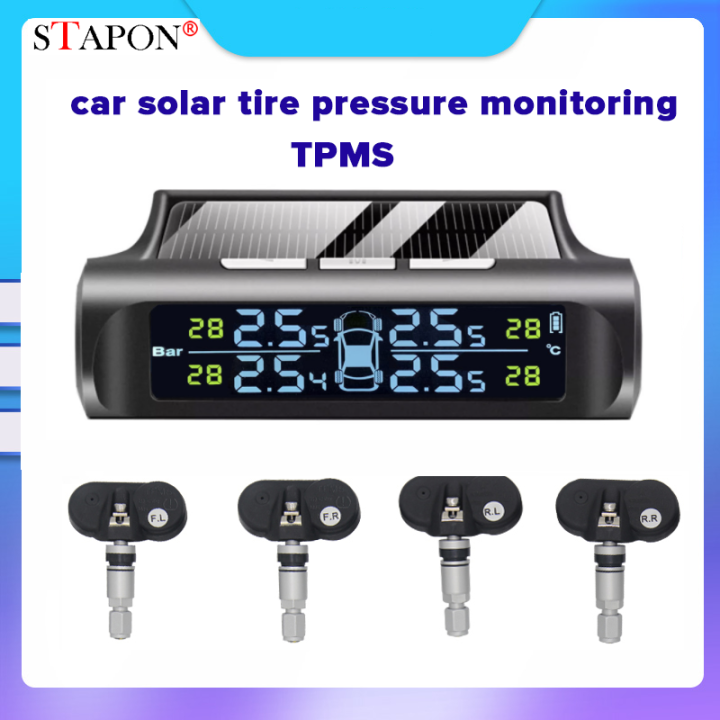 STAPON solar Tire Pressure Monitoring TPMS System LCD Screen Display 4 ...