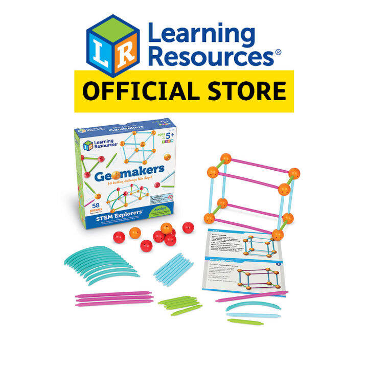 LEARNING RESOURCES STEM Explorers Geomakers- Age 5-9, Maths, Geometry Kit, Shapes, Building Toy ...