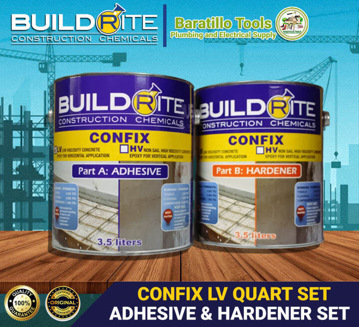 BUILDRITE CONFIX LV QUART SET Low viscosity concrete epoxy for horizontal application | Lazada PH