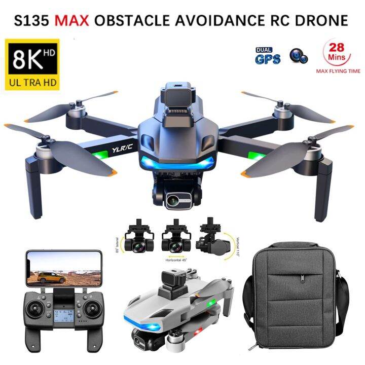 S135 GPS Drone 8K Professional Dual HD Camera 3-Axis Gimbal Aerial Photography Obstacle ...