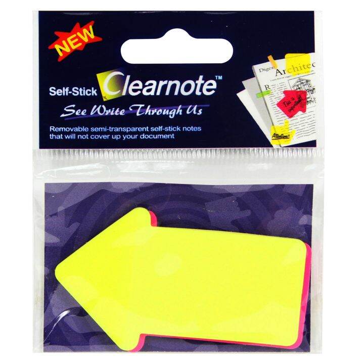 ฟิล์มโน้ตกาวในตัว Clearnote Die-Cut (ลูกศร) STICK'N #21141 ขนาด 76x50 มม. (2 เล่ม/แพ็ค) คละสี ...