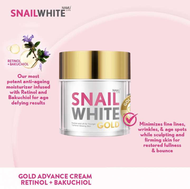 SNAILWHITE Gold Advanced Cream with Retinol + Bakuchiol 50ml | Lazada PH