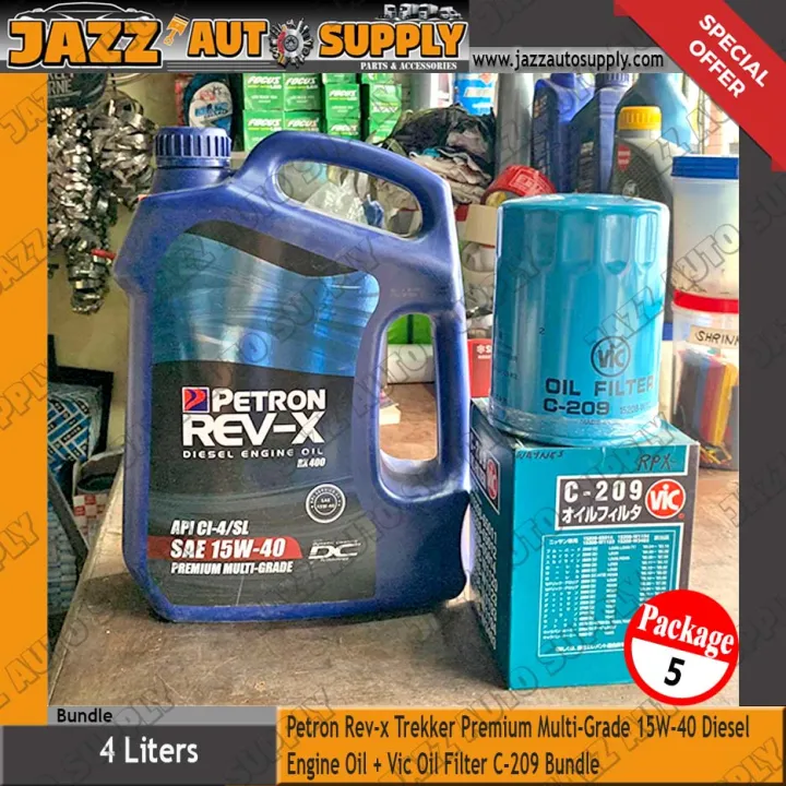 Petron Rev-x RX400 Premium Multi-Grade 15W-40 Diesel Engine Oil + Vic ...