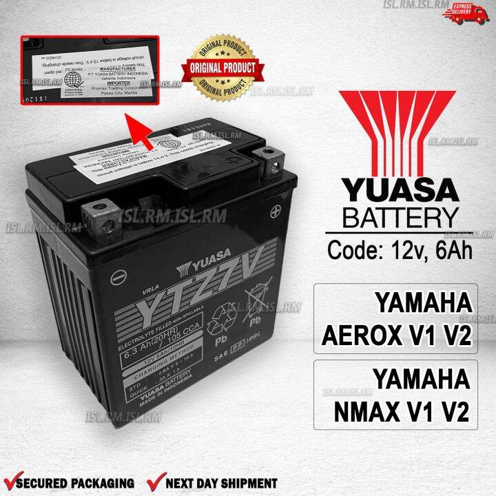Original Yuasa Battery for Yamaha NMAX AEROX V1 V2 12V 6Ah Legit YUASA ...