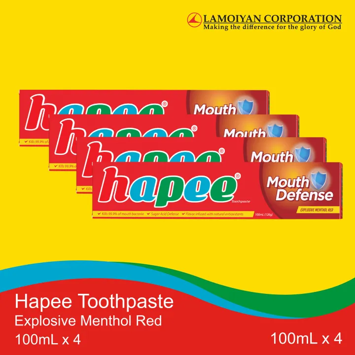Hapee Toothpaste Explosive Menthol Red 100mL x 4 | Lazada PH