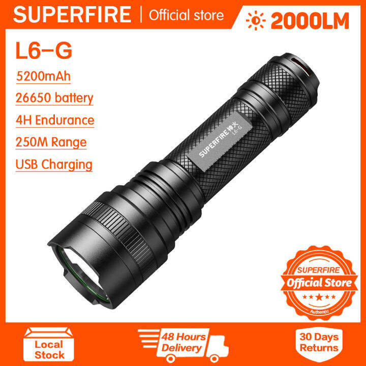SUPERFIRE ไฟฉาย ไฟฉาย L6 -G LED 36W | Lazada.co.th