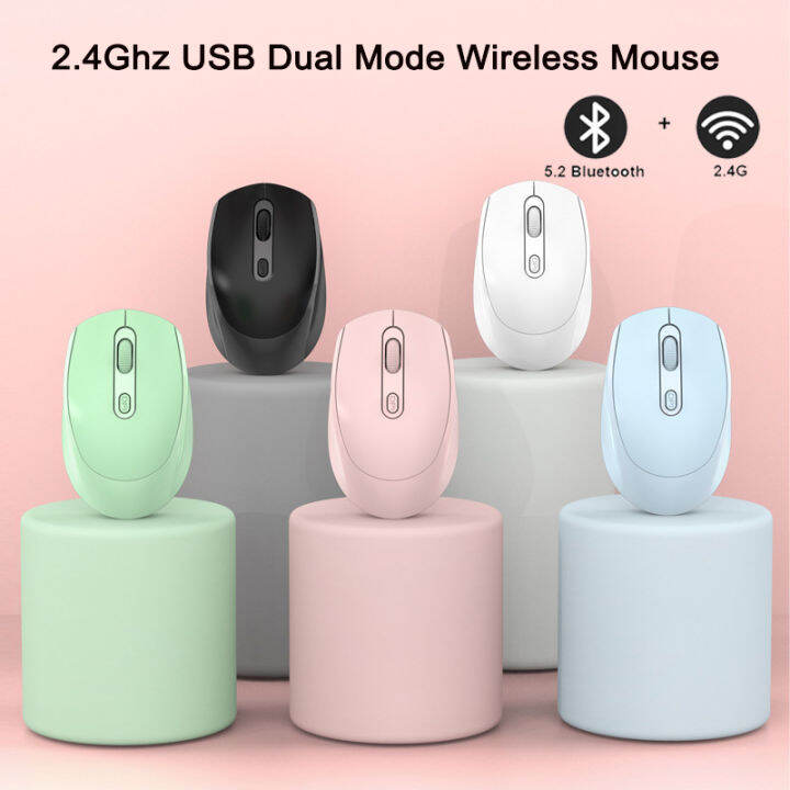USB Bluetooth 2.4G Wireless Mouse Rechargeable 5.2 USB Dual Mode for ...