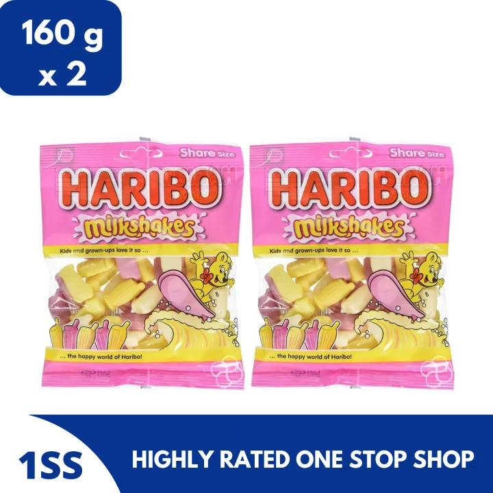 Haribo Milkshakes Sweet Foam Gummy Candy, 160g set of 2 (Exp June 2022 ...