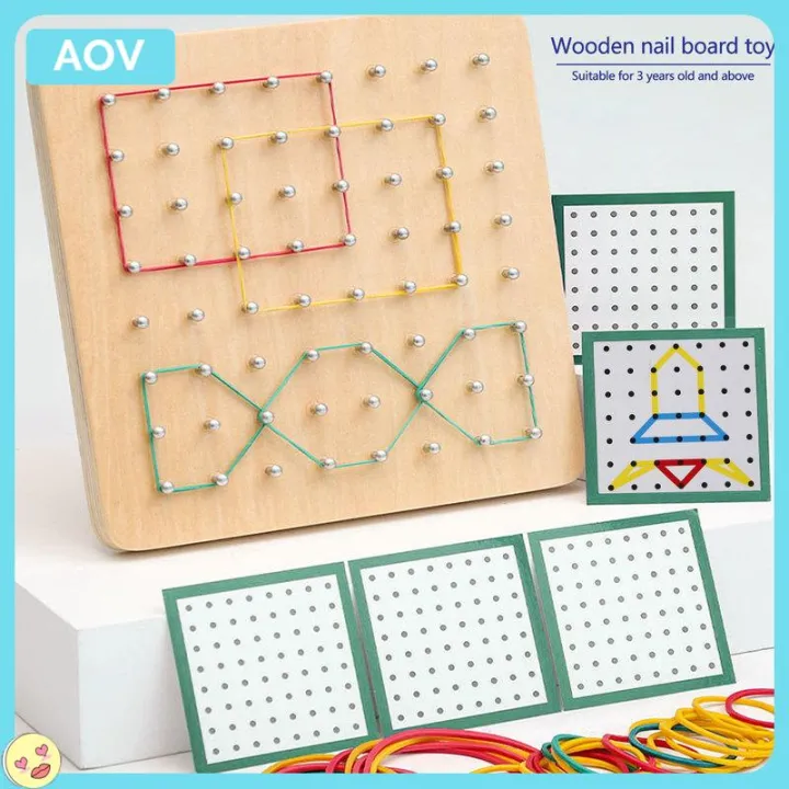 Montessori DIY Wooden Geoboard Graphical Educational Mathematics ...