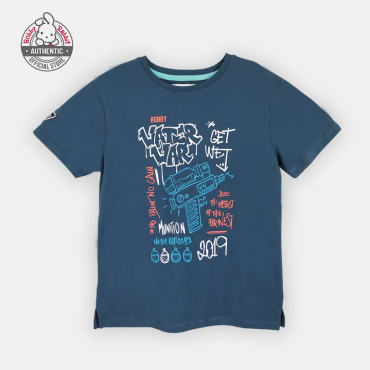 Robby Rabbit Water Gun Graphic Tee (Slate Blue) | Lazada PH