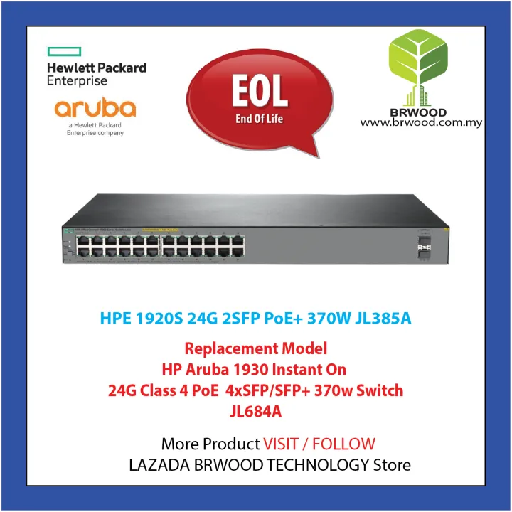 HP JL385A: OFFICECONNECT 1920S 24G 2SFP POE+ 370W 24 PORT 10/100/1000 ...