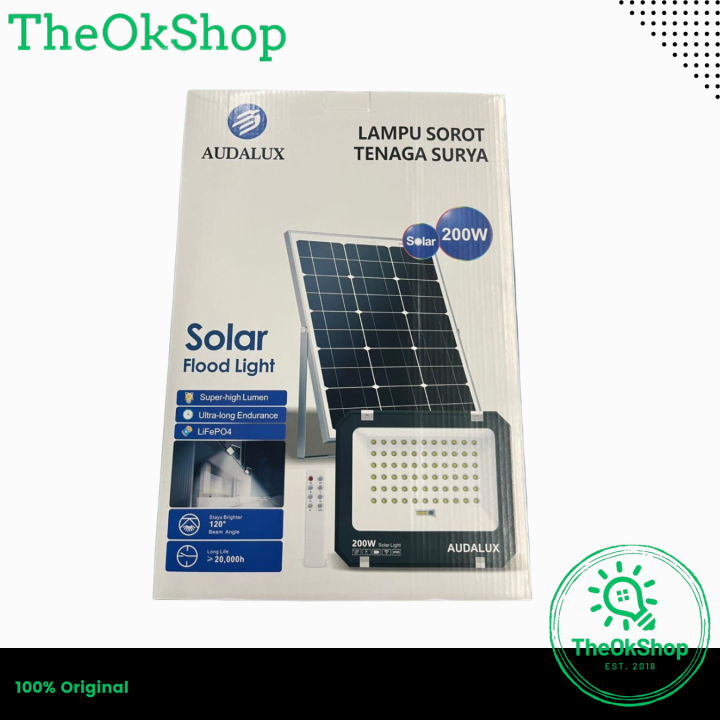 Sorot Led Audalux Solar Light 200w 200watt / Floodlight Solar 200 watt ...