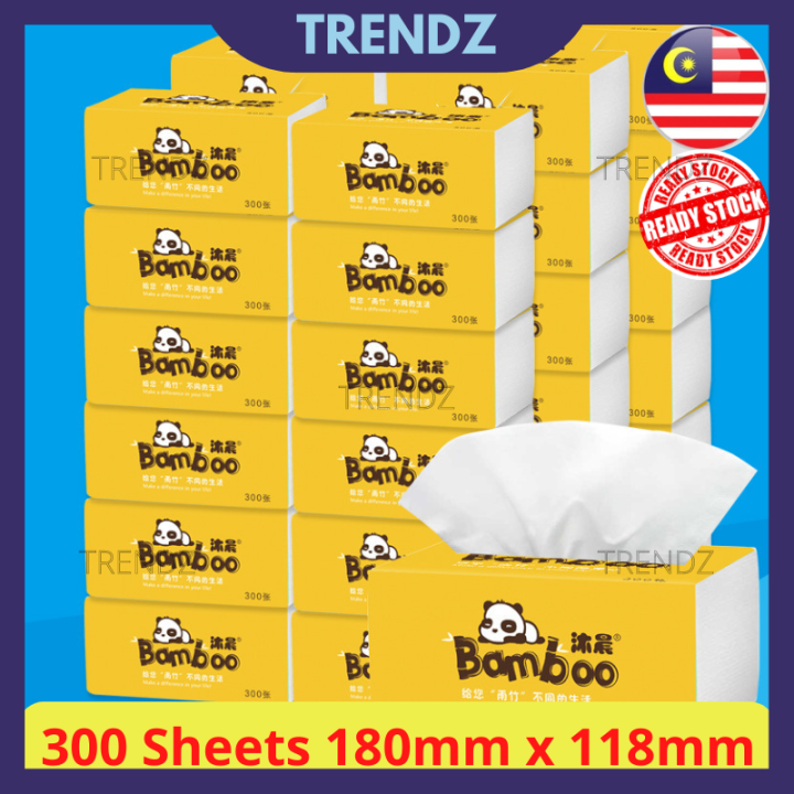 Muchen Bamboo Tissue Soft Facial Tissue Paper 75 pull x 4ply 300 sheets ...