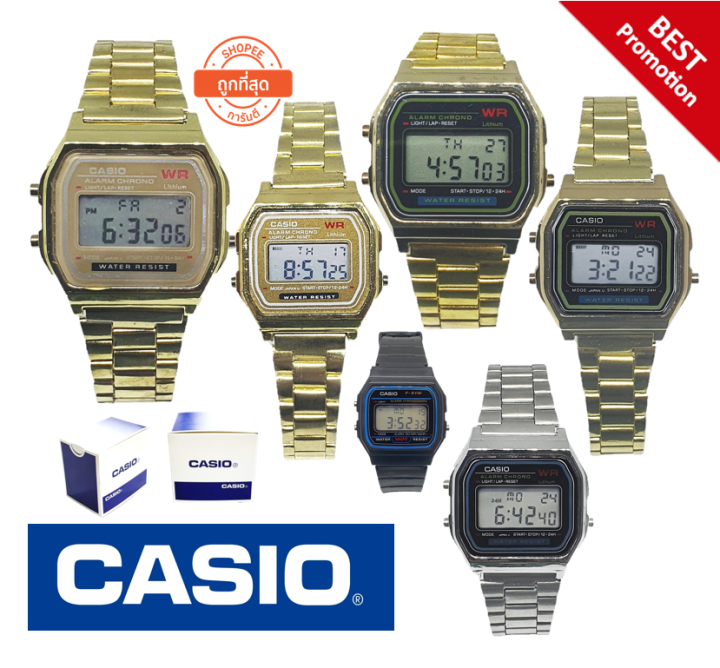 (พร้อมกล่อง) นาฬิกาผู้หญิง นาฬิกาข้อมือ สายเหล็ก สีทอง สีเงิน นาฬิกาcasio นาฬิกาคาสิโอ้ สายสีดำ ...