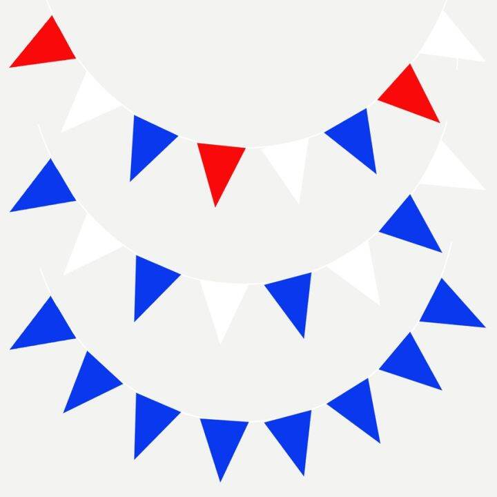 Blue White Red Party Bunting Soft Fabric Pennants Wedding Activities ...